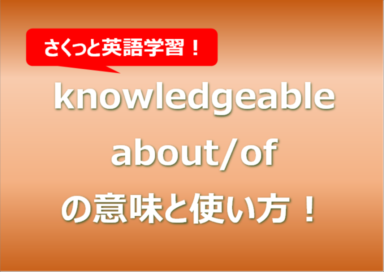 knowledgeable about/ofの意味と使い方！例文もまとめ！ - キニナリEnglish